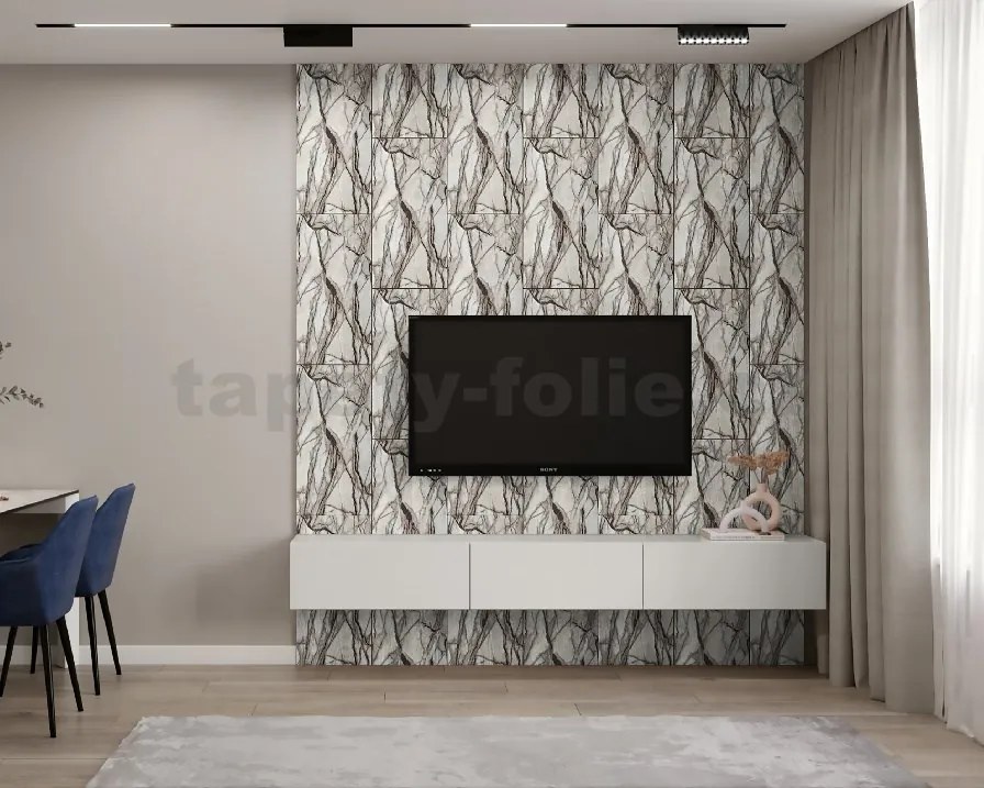 Samolepící PVC 3D panely LVT21, cena za kus, rozměr 60 x 30 cm, mramor hnědý matný, IMPOL TRADE