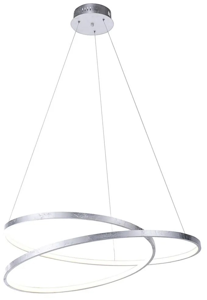 PN 2474-21 ROMAN LED závěsné svítidlo, imitace plátkového stříbra, kruhové, design SimplyDim 3000K - PAUL NEUHAUS