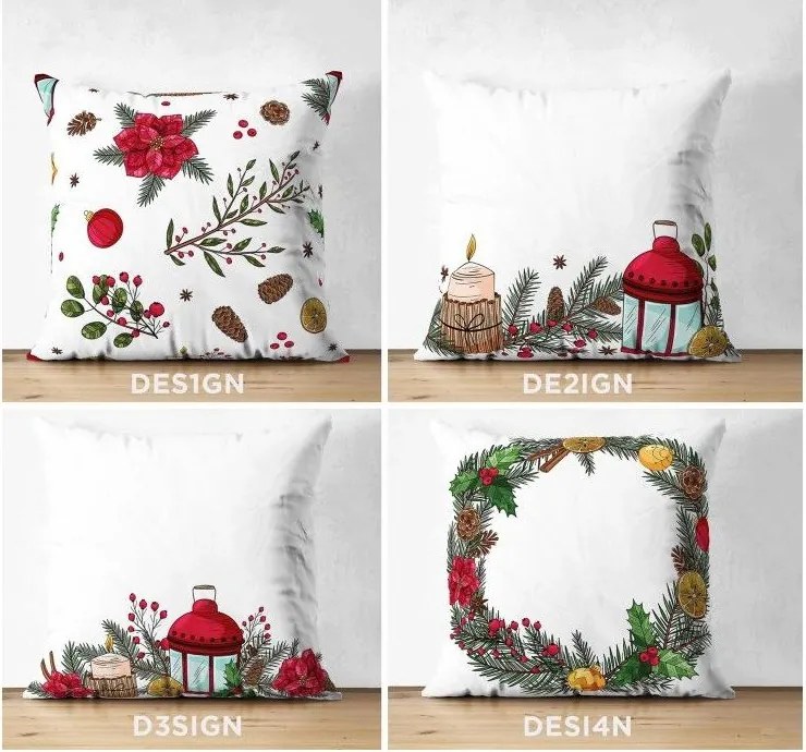 Povlaky na polštáře v sadě 4 ks s vánočním motivem 43x43 cm Merry Christmas – Mila Home