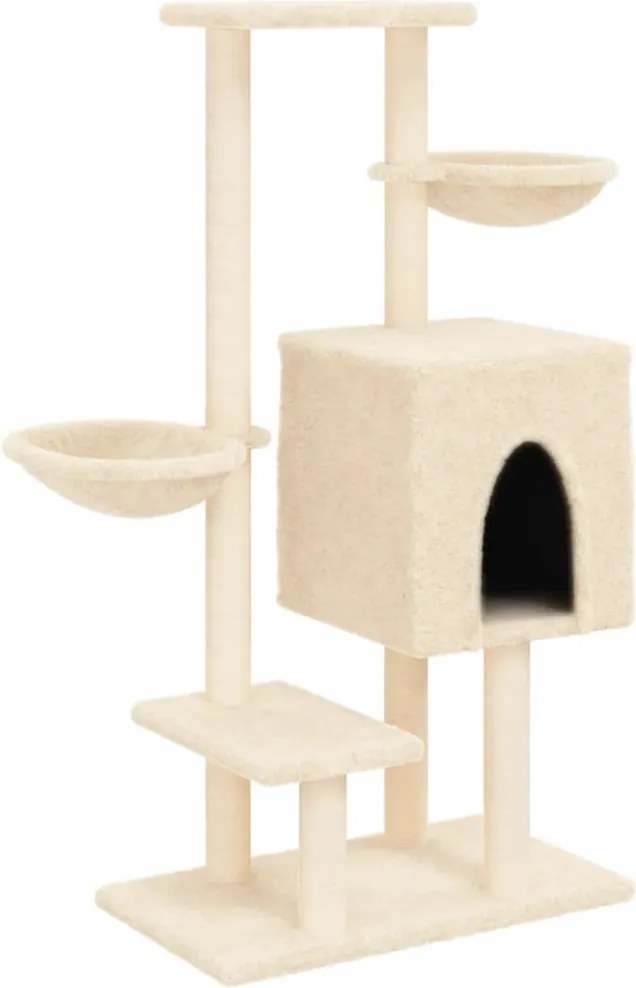 Škrabadlo pro kočky se sisalovými sloupky krémové 117 cm 172118