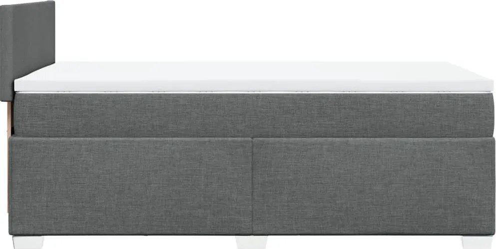 Box spring postel s matrací tmavě šedá 100 x 200 cm textil 3285793