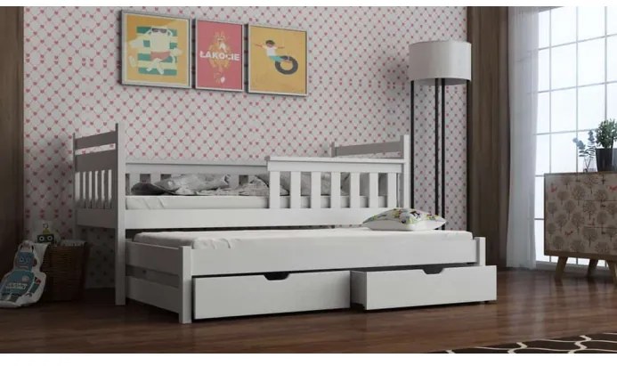 Dětská postel se šuplíky 90x200 MATYLDA - bílá