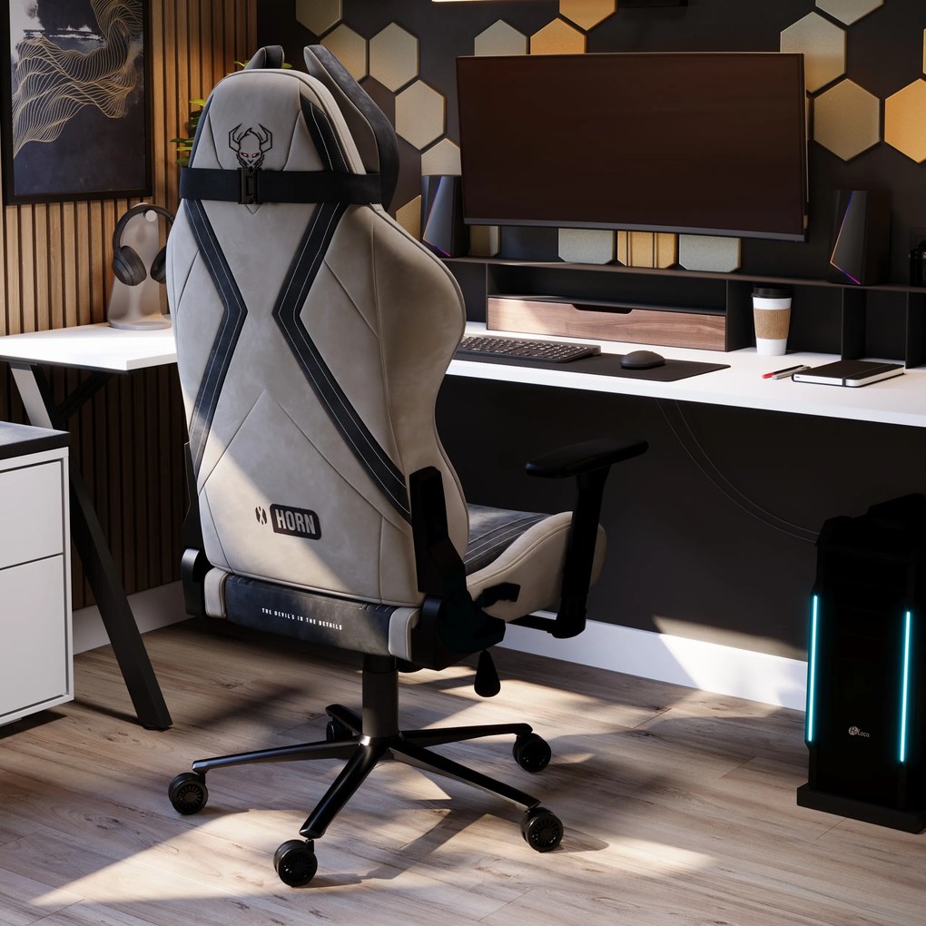 Herní křeslo z látky Normal Size, černý-béžový: Diablo X-Horn 2.0 Camel Black