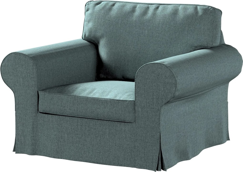 Potah na křeslo IKEA Ektorp barva modrá látka pletený vzor