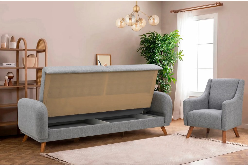 Hanah Home Set křesla a pohovky HERA šedý 237 cm
