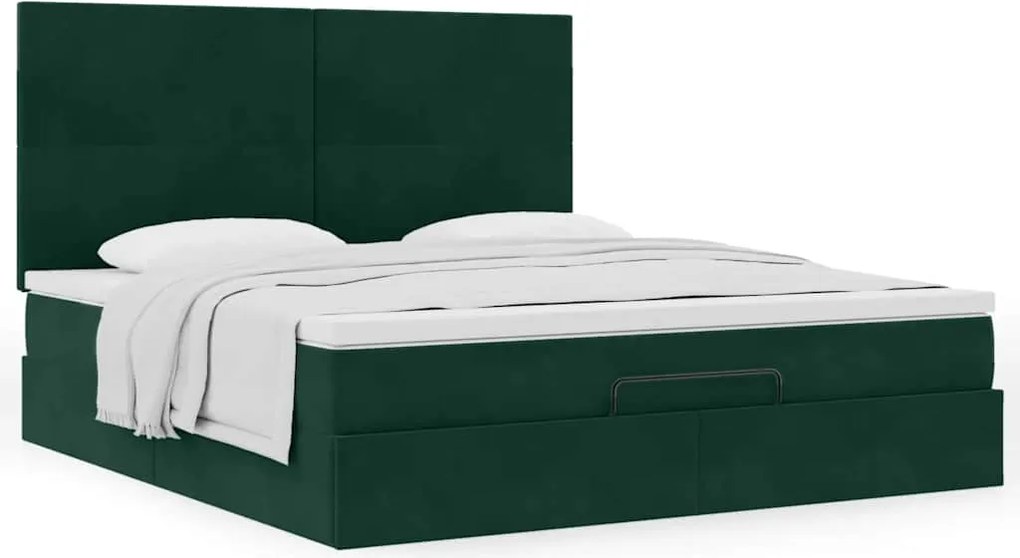 Osmanský rám postele s matracíes tmavě šedá 180x200cm samet 3313418