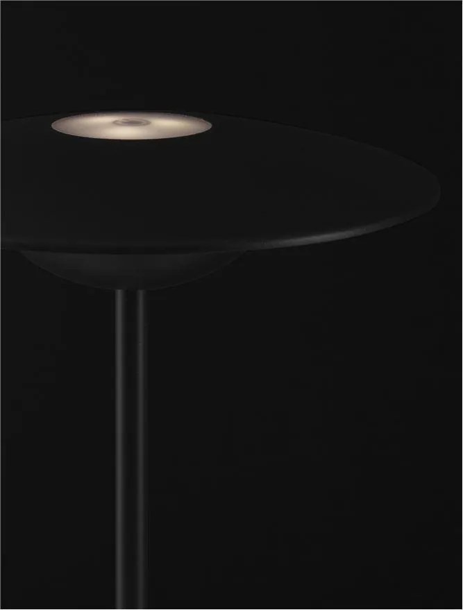 NV 9492441 Venkovní stolní lampa FABIO černý litý hliník a matný akryl LED 2W 3000K 5V DC 83st. IP54 vypínač na těle / USB kabel - NOVA LUCE