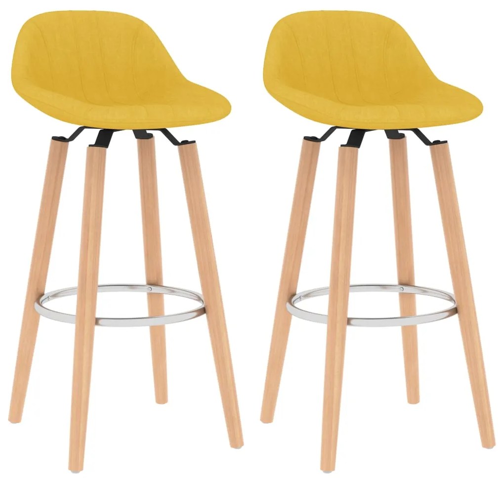 289384 vidaXL Barové židle 2 ks hořčicově žluté textil