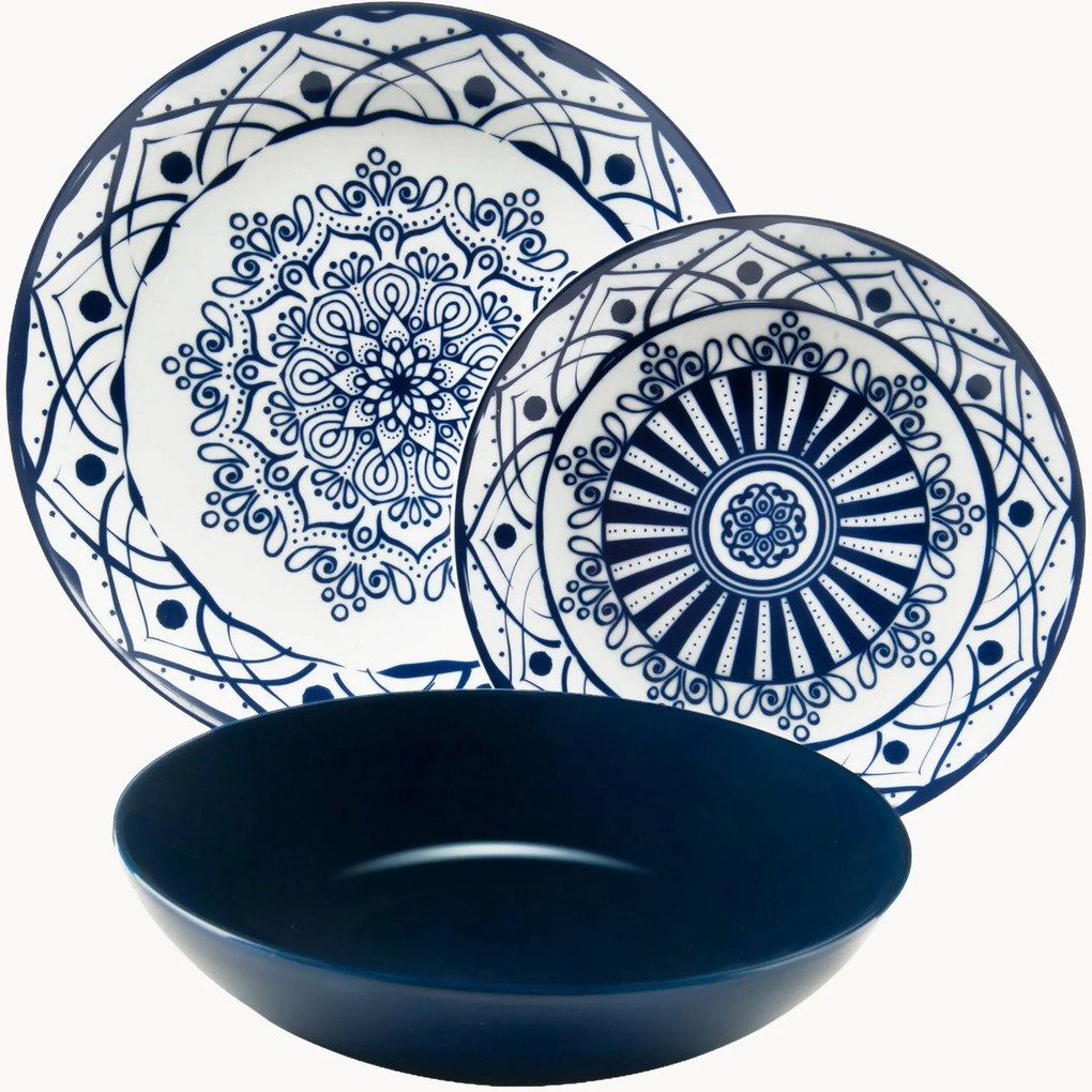 Sada nádobí Boheme Blue, pro 6 osob, 18 dílů