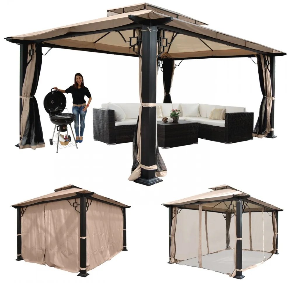 Pergola se střechou 4,5x3,5m WH5112 Dekorhome