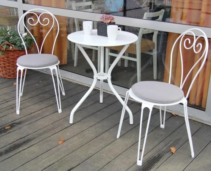 Kulatý stolek 60 cm do kavárny ANNECY: bílá ocel