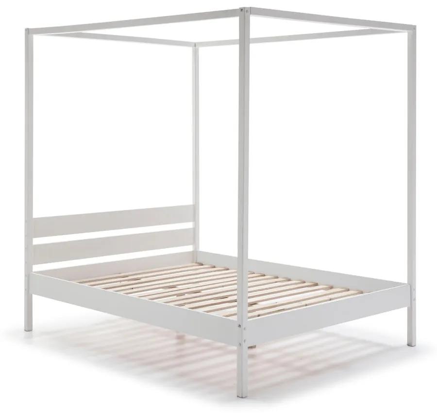 Bílá dřevěná postel Marckeric Dossel, 160 x 200 cm