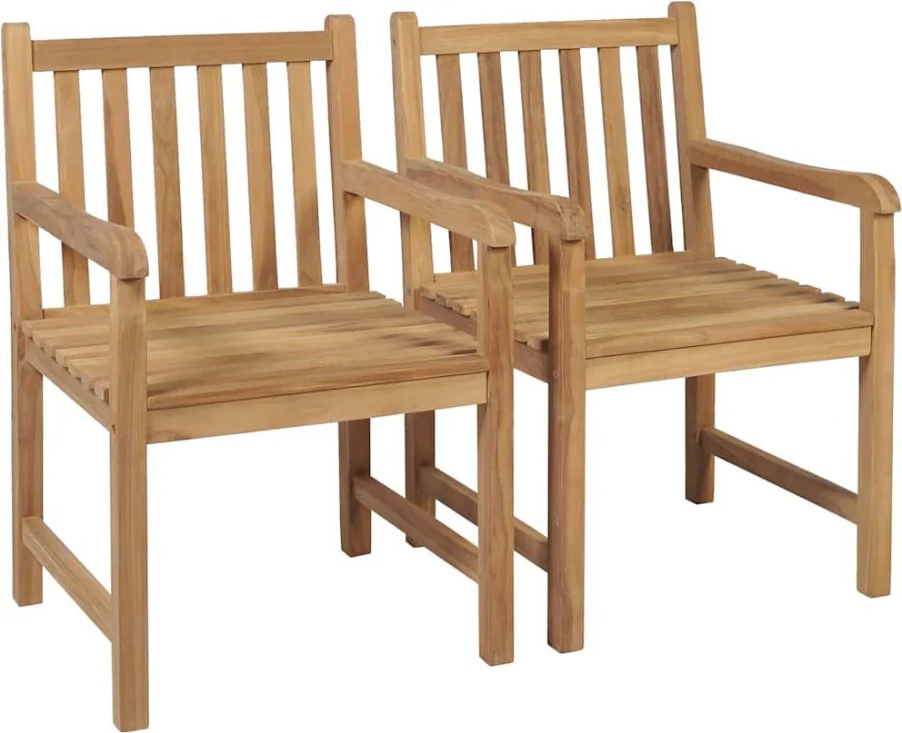 Zahradní židle 2 ks šedé podušky masivní teak 3062746