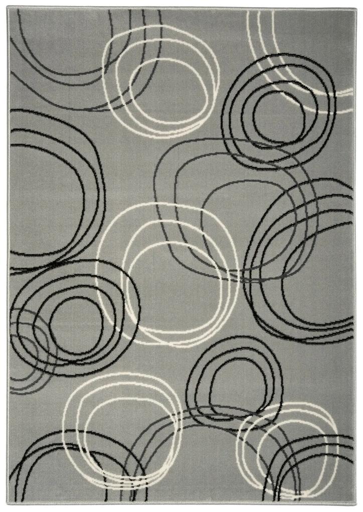 Alfa Carpets Kusový koberec Kruhy grey ROZMĚR: 190x280