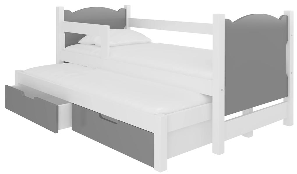 Dětská postel s matracemi CAMPOS Hlavní barva: White, Další barva: Šedá