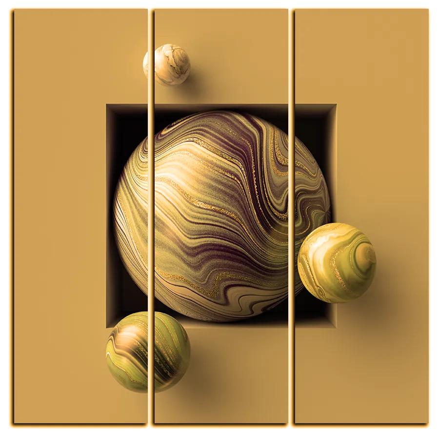 Obraz na plátně - Mramorové barevné kuličky - čtverec 388FB (105x105 cm)