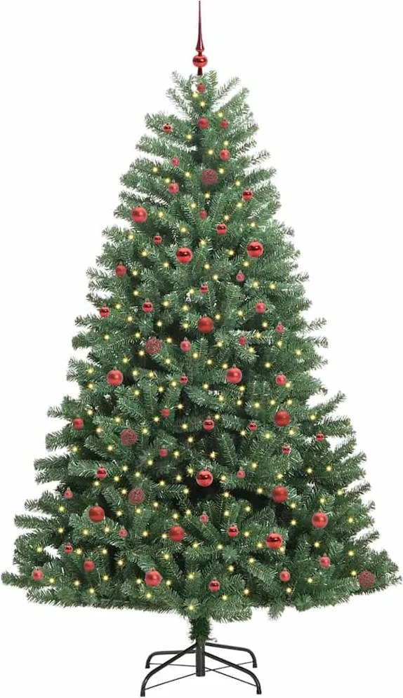 Umělý Skládací Vánoční Strom Zelená 240 cm PVC a kov 3395505