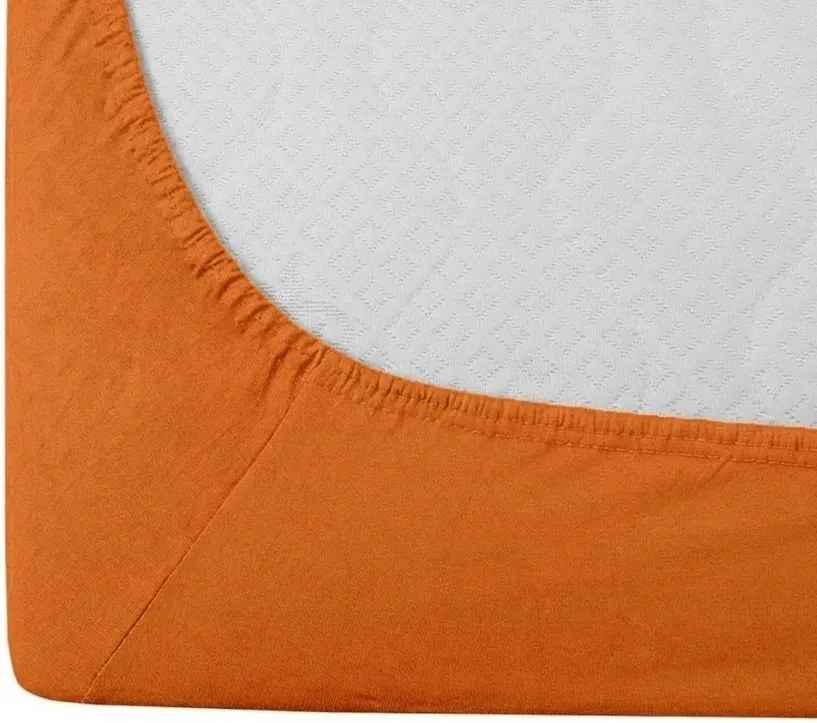 Jersey prostěradlo HIGHFIT oranžové 180 x 200 cm