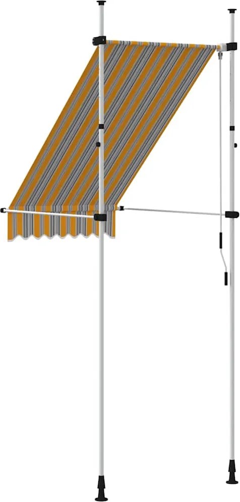 Ručně zatahovací markýza 100 cm žluto-modré pruhy 145830