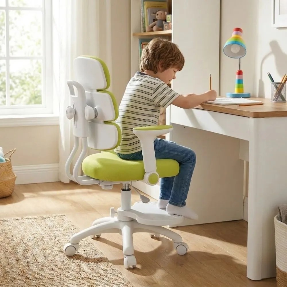 Dětská rostoucí židle Neoseat KIDDY THREE — látka, pratelný potah, zelená