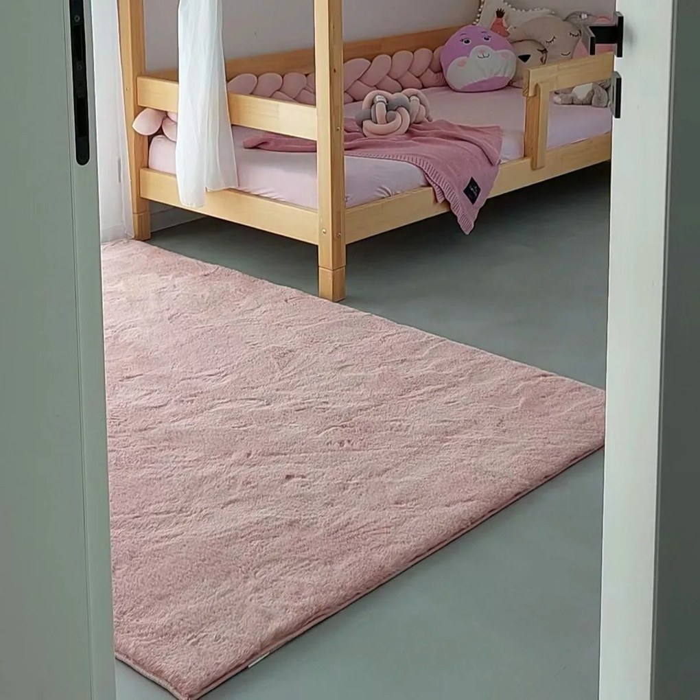 Ayyildiz, Kusový koberec Pouffy 5100 Rose, 60x110, růžová, obývací pokoj