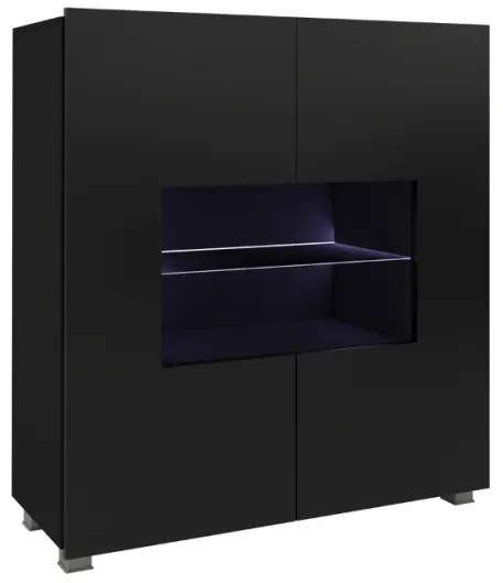 Gibmeble komoda Calabrini barevné varianty černá, LED osvětlení NE