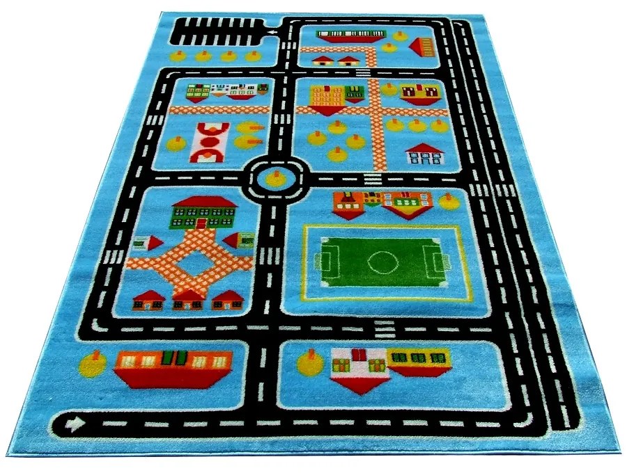 Dětský kusový koberec Plán města modrý, Velikosti 240x330cm
