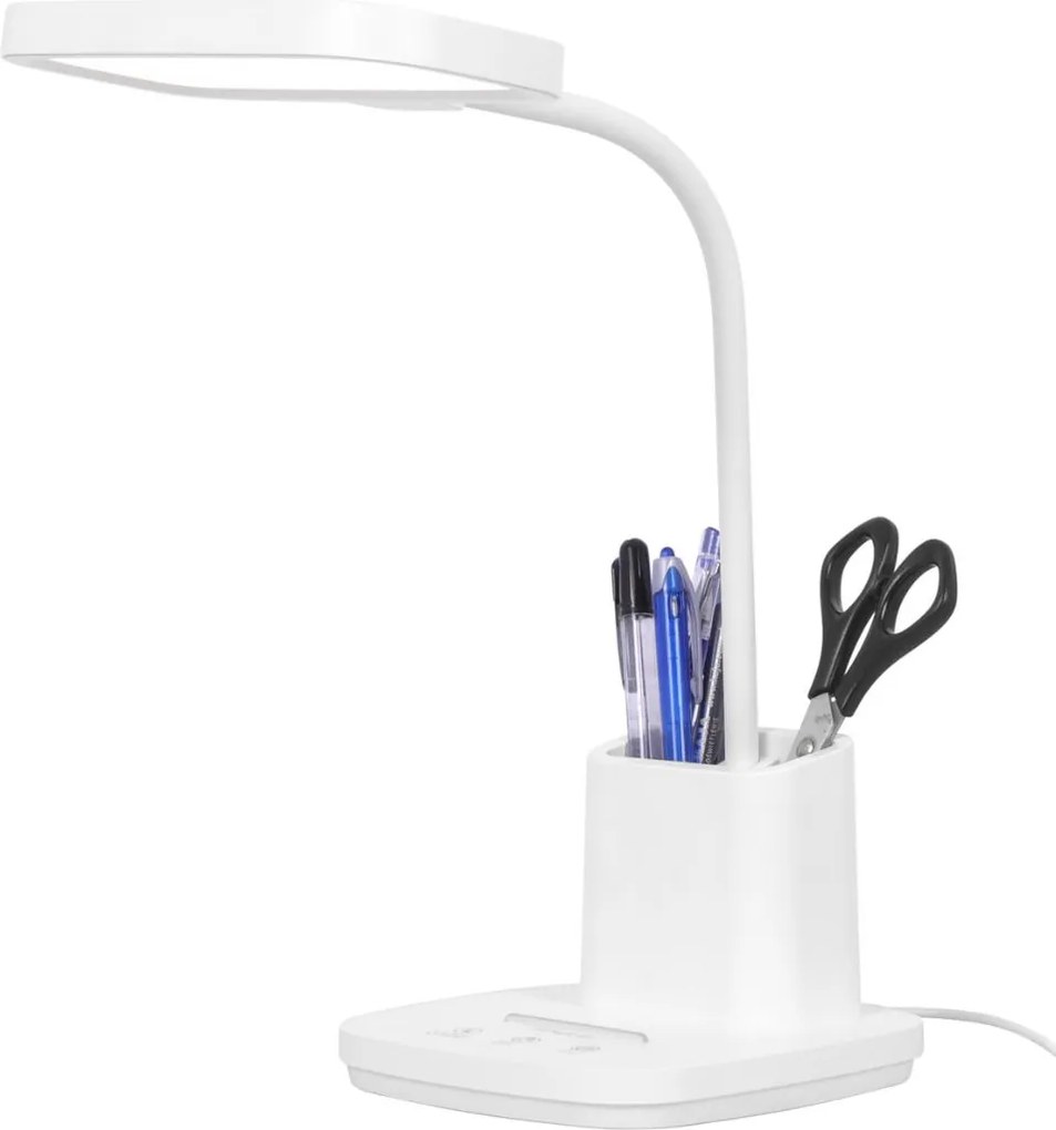 Stolní LED lampa s organizérem TOLA bílá K-BL1301