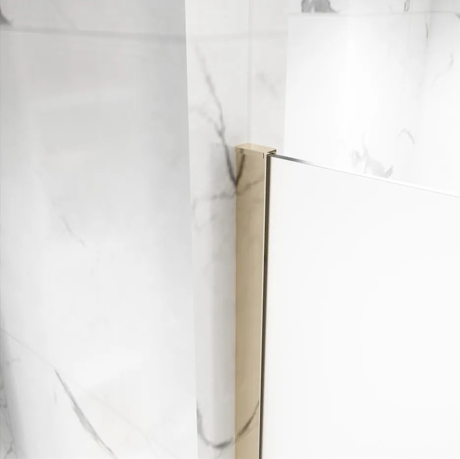 Erga Paris, sprchová zástěna Walk-In 30x200 cm, 8mm sklo námraza, zlatý lesklý profil, ERG-V02-PARIS-030x200-FR-GD
