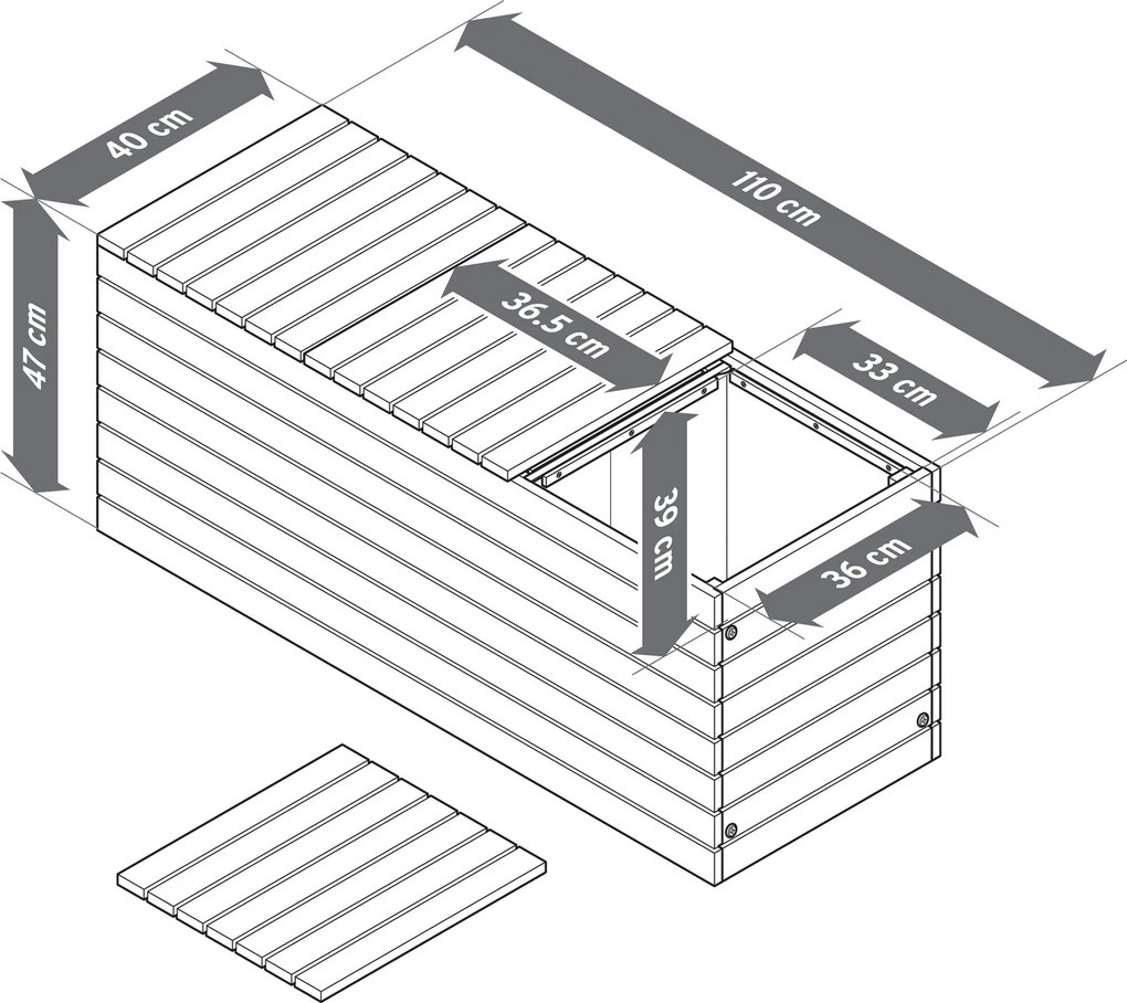 Tchibo - Zahradní lavice s truhlíky, cca 110 cm