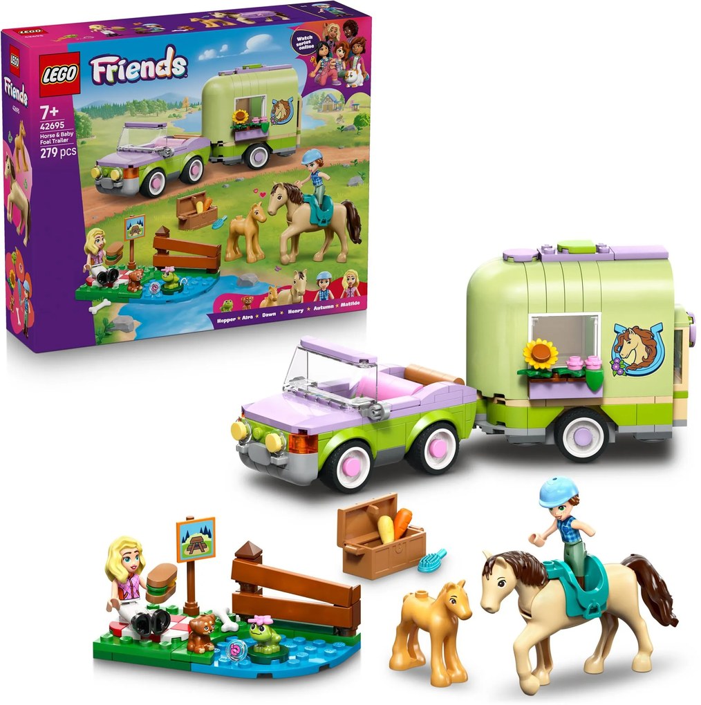 Lego® friends 42695 přívěs s koněm a hříbětem 5702018033265