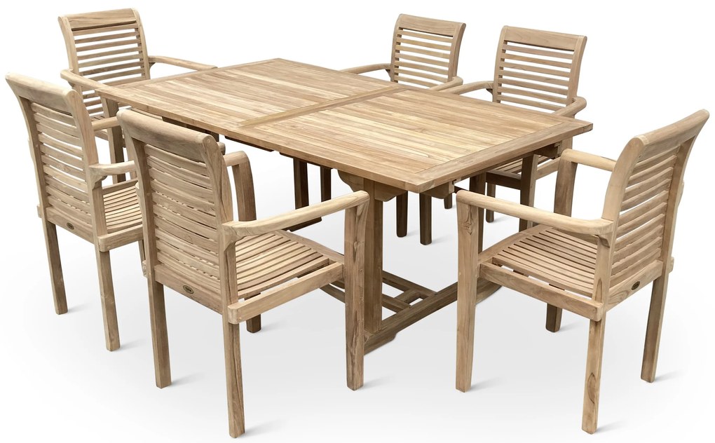 Noela Dřevěný zahradní nábytek Faisal I. teak set 1+6