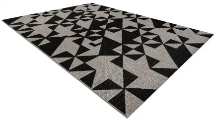koberec SIZAL FLOORLUX 20489 stříbrný / Černá TROJÚHELNÍK velikost 140x200 cm | krásné koberce cz