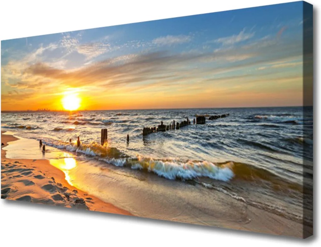 Obraz Canvas Moře Západ Slunce Pláž