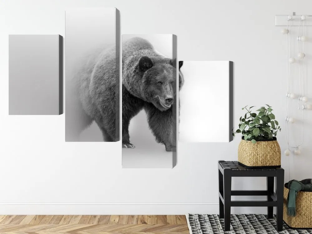 Vícedílný obraz Medvěd V Mlze 3D Nedostatek Nedostatek Plátno Canvas 240x150
