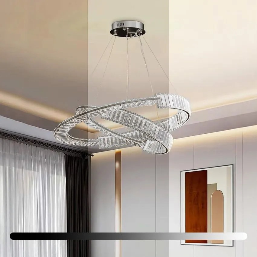 Toolight Toolight, LED křišťálové stropní svítidlo APP1525-CP60/80, chrom, OSW-06973