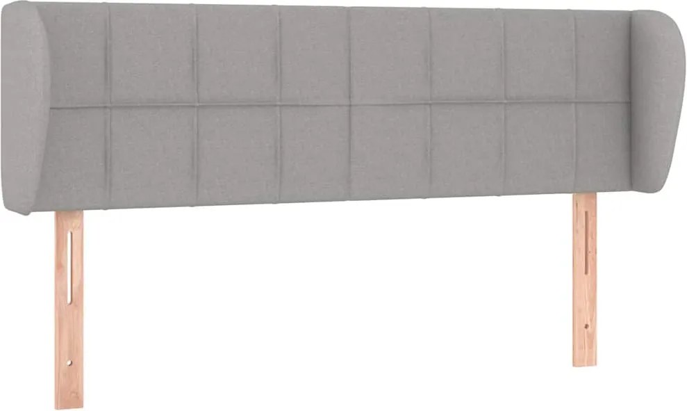 Čelo postele typu ušák světle šedé 147x23x78/88 cm textil 3117142