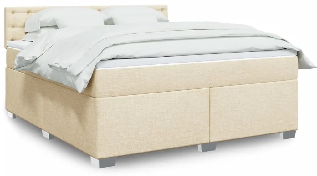 Box spring postel s matrací krémová 180x200 cm textil 3285986