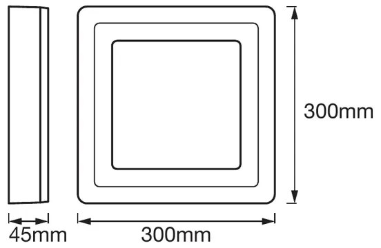 Ledvance - LED Stropní svítidlo SQUARE LED/18W/230V