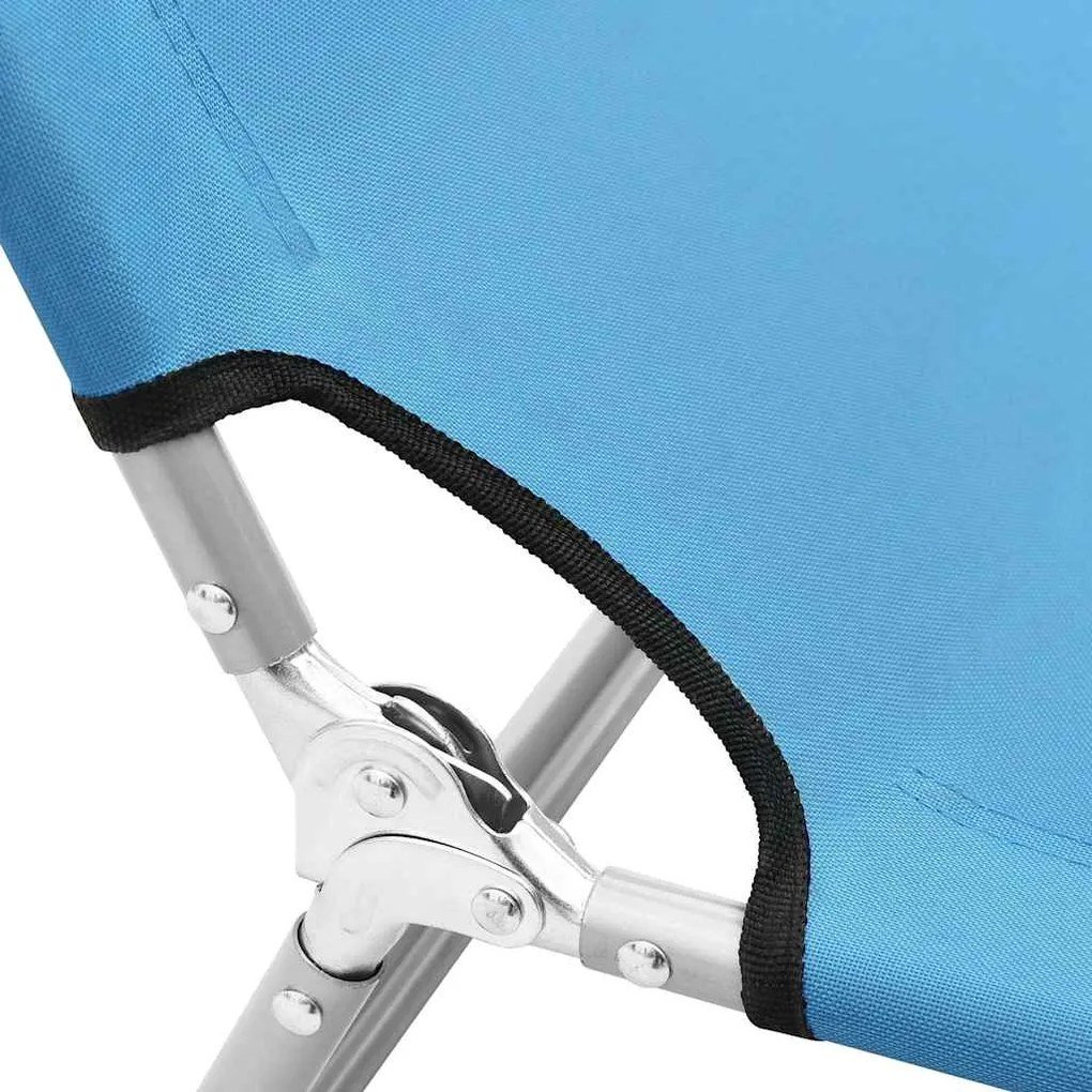 Zahradní lehátko ocel a textil tyrkysově modré 310329