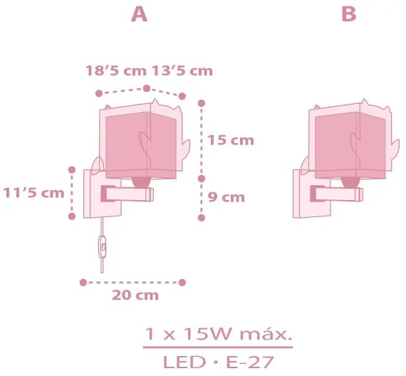 Dalber 64489 - Dětské nástěnné svítidlo LITTLE FRIENDS 1xE27/15W/230V