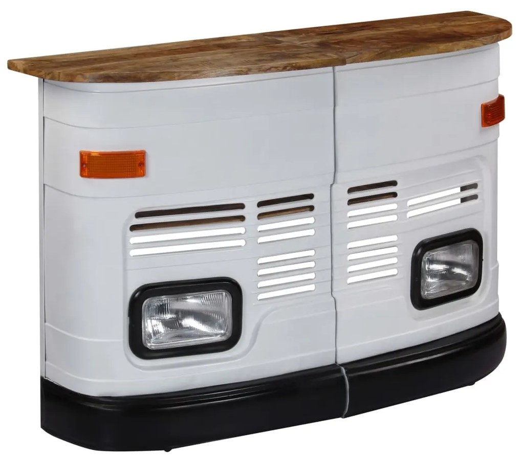 246246 vidaXL Barový stůl Kamion z masivního mangovníkového dřeva bílý