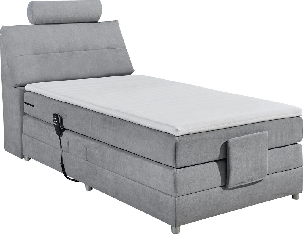 XXXLutz POSTEL BOXSPRING, 120/200 cm, světle šedá MID.YOU - Jednolůžkové postele - 002220021903