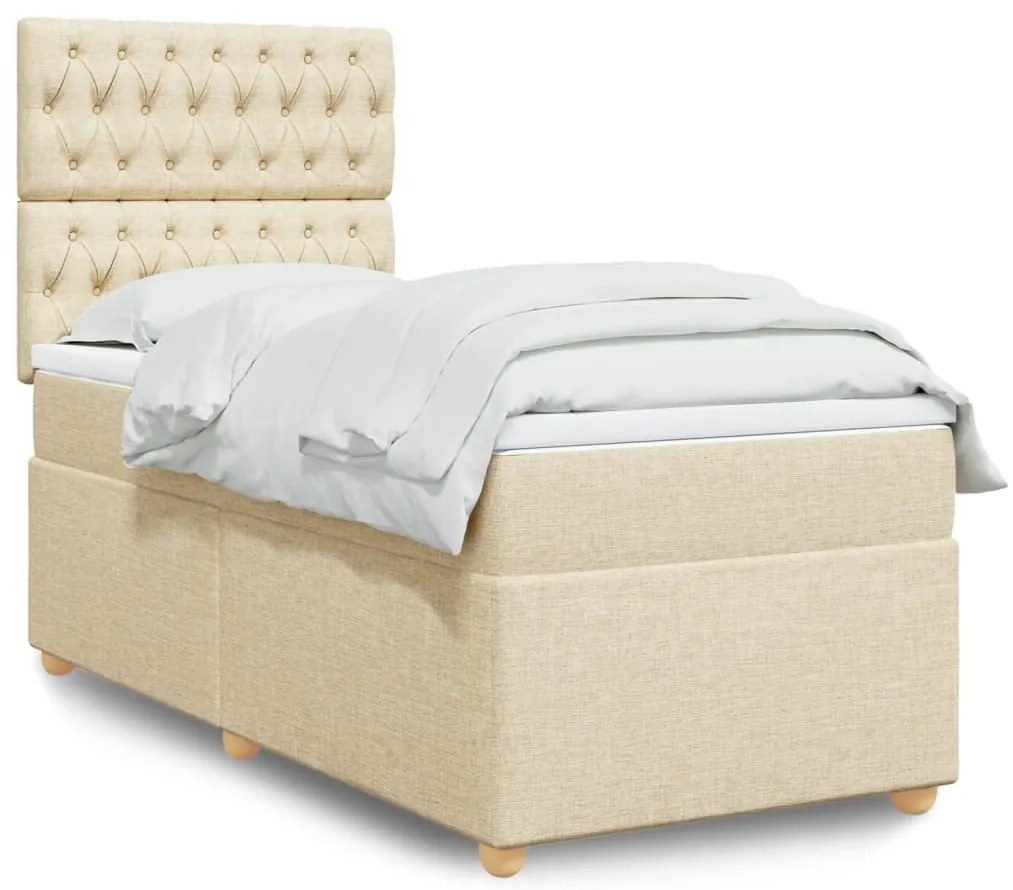 Box spring postel s matrací krémová 80 x 200 cm textil 3293419
