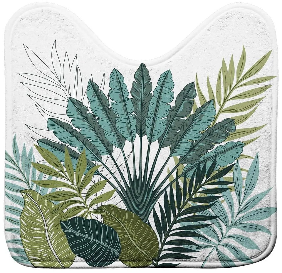 Bílo-zelená WC koupelnová předložka 45x45 cm Panazio – douceur d'intérieur