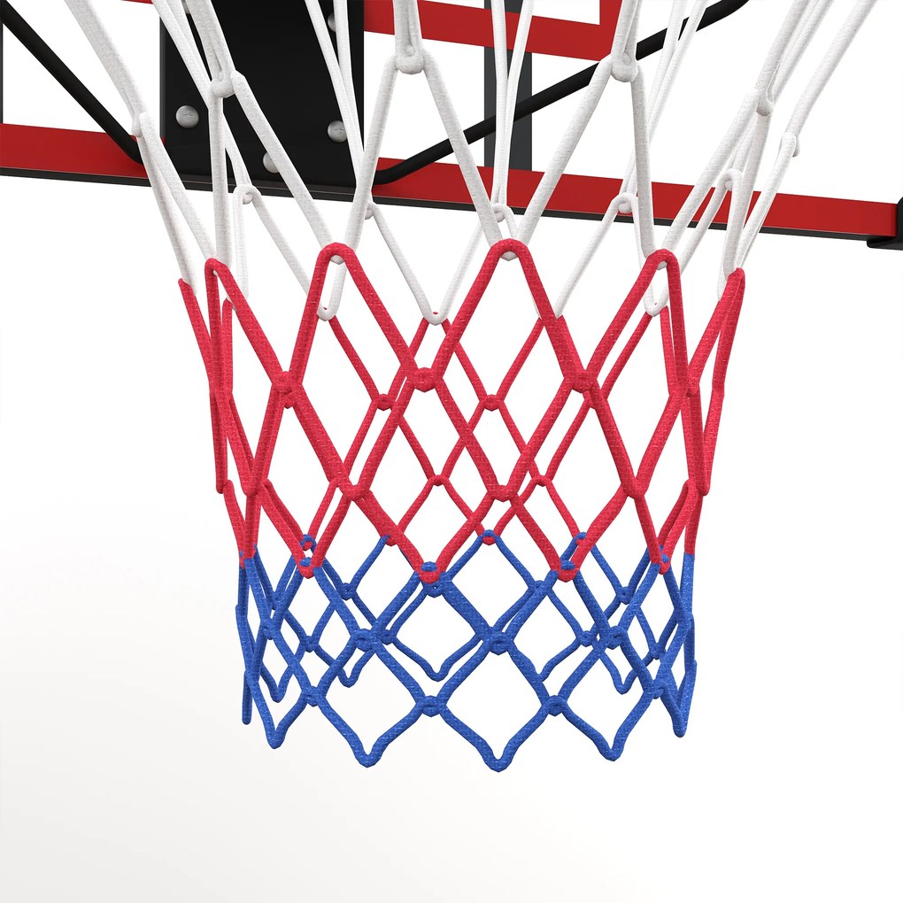 SPORTNOW basketbalový koš, basketbalová deska s košem, basketbalová síť s basketbalovou deskou, nástěnná, pro venkovní použití, ocel, 113 x 61 x 73 c…