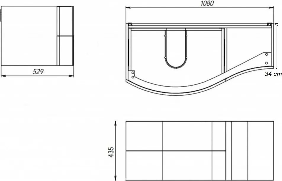 Lavedo Vanessa Dark Melon 110 koupelnová skříňka s umyvadlem Orientace: Levá