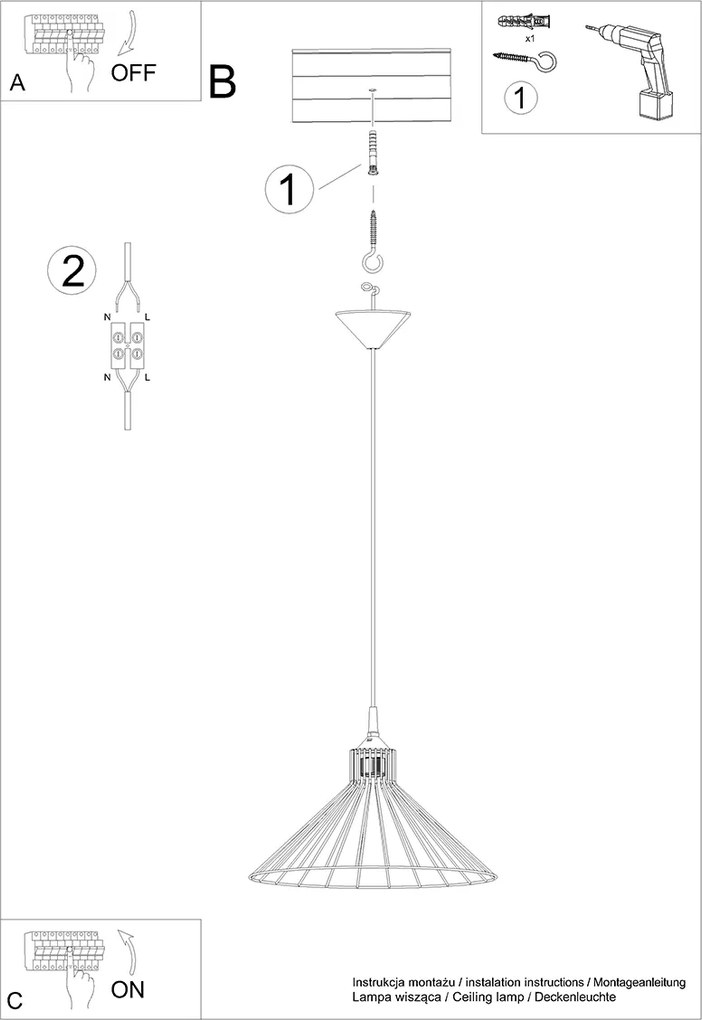 Sollux Lighting Závěsné svítidlo EDA