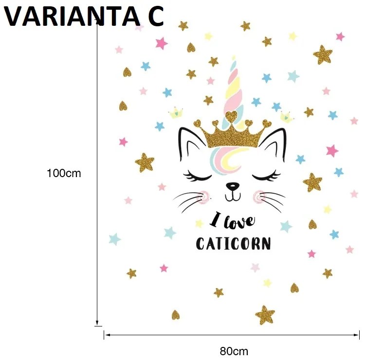 Samolepky na zeď - jednorožci, více variant Varianta: Varianta C