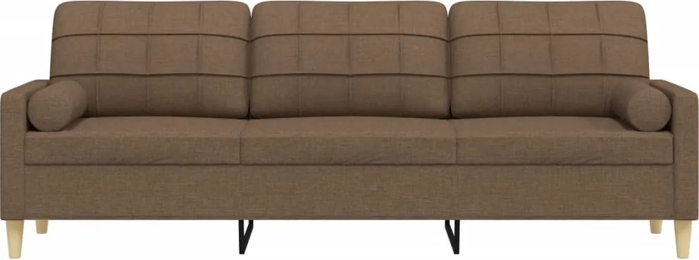 3místná pohovka s polštáři hnědá 210 cm textil 3278204